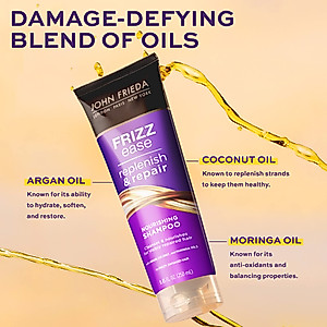 John Frieda Anti Frizz Shampoo With Argan and Coconut Oil for Damage, free from Paraben, Phthalate and Cruelty , Vegan Friendly 8.45 Oz Bottle