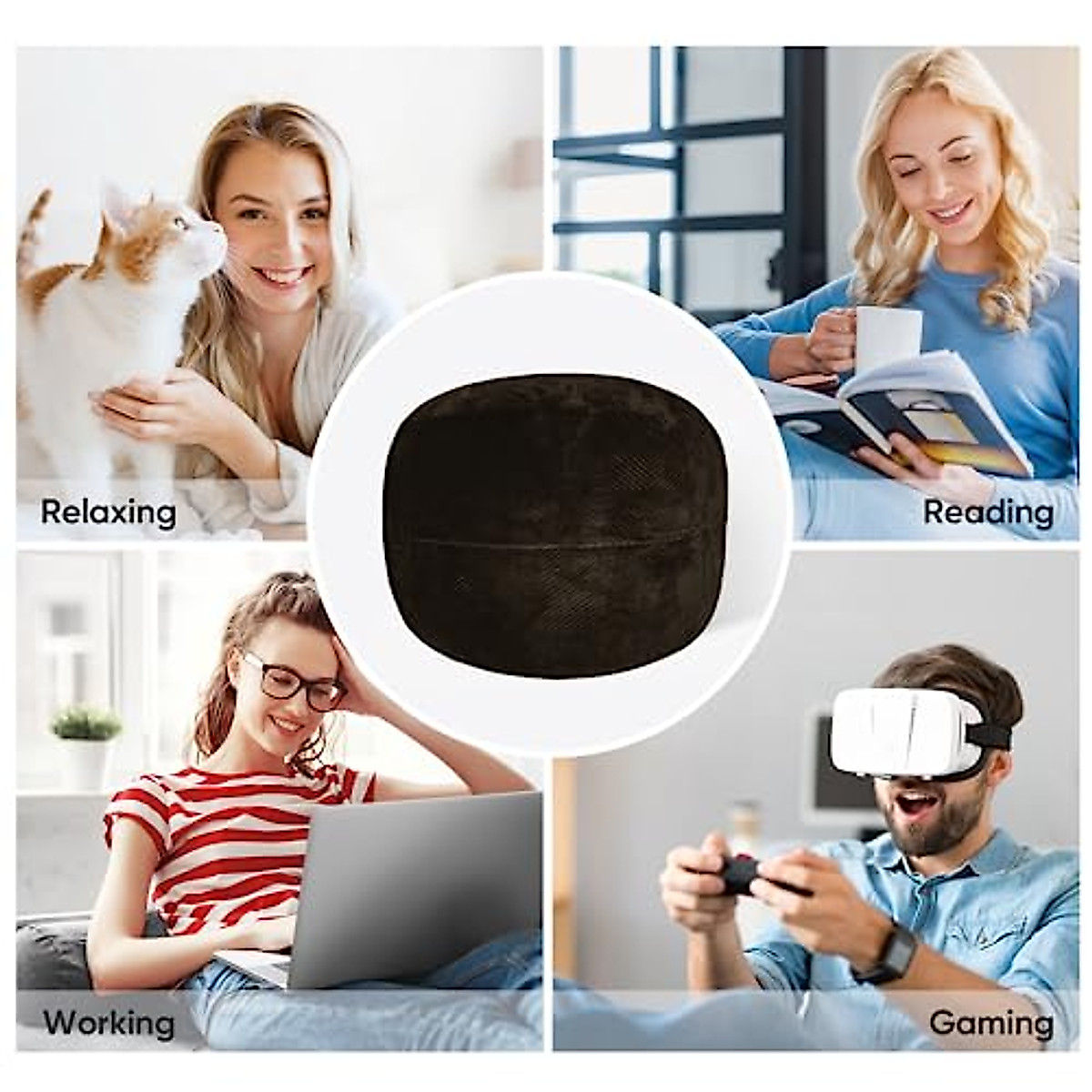 SEASXOLTE 4Ft Giant Bean Bag Chairs for Adults and Teens, Memory Foam Filling, Removable Velvet Cover, Round Sofa Chair for Dorm Room, Bedroom and Gaming Room,Coffee Brown