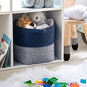 Goodpick Cube Storage Bins - Shelf Baskets for Storage Towel Book Cloth Storage Bins for Office Woven Basket for Shelves Baby Laundry Basket Toys storage Basket Closet Storage Basket 13''x9.8''x 9''