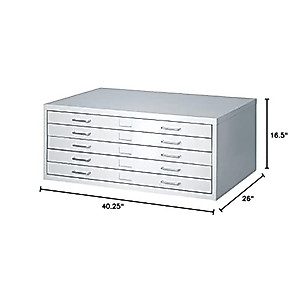 Safco Products 4969LG Facil Steel Flat File, Small (Optional Base Sold Separately), Light Gray