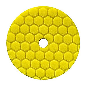 Chemical Guys BUFX111HEX6 Hex-Logic Quantum Heavy Cutting Pad, Yellow (6.5 Inch Pad made for 6 Inch backing plates)