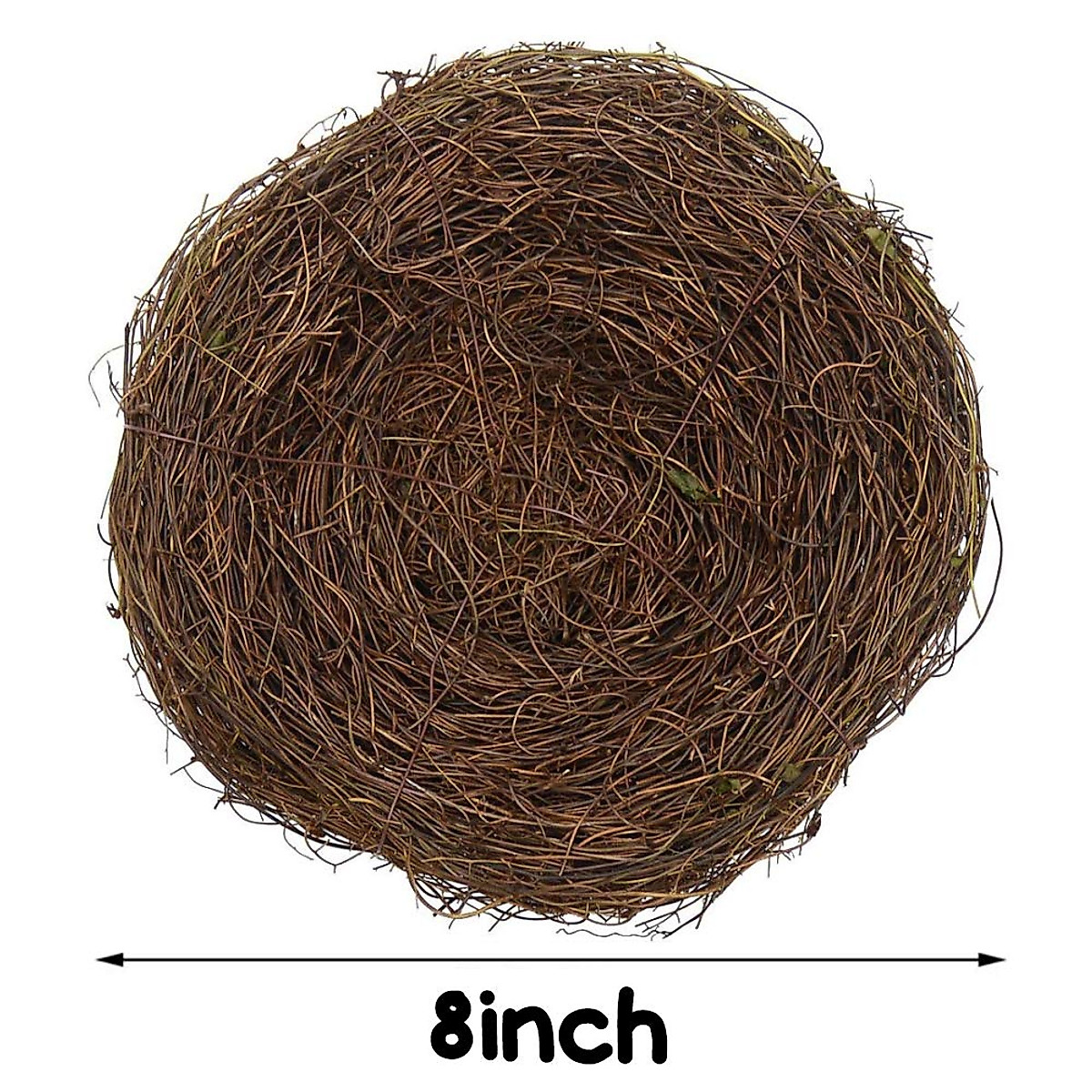 FUTUREPLUSX Artificial Birds Nest, 1PCS Crafts Handmade Natural Easter Birds Nest Rattan Birds Nest for Garden Yard Home Party Easter Decor Small