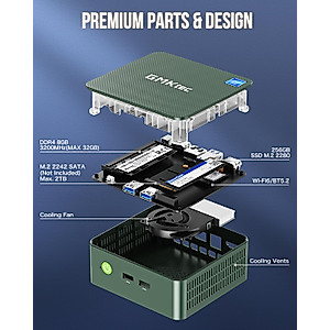 GMKtec Mini PC N100, Preinstalled Windows 11 Pro, G3 Intel Alder Lake N100 (3.4GHz), 8GB DDR4 RAM 256GB PCIe M.2 SSD, Desktop Computer 4K Dual HDMI/USB3.2/WiFi 6/BT5.2/2.5G RJ45 for Office, Business