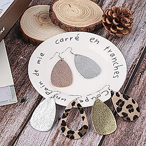 SGHUO 30pcs Leather Earring Making Kit Include 4 Kinds of Faux Leather Sheet and Tools for Earrings Craft Making Supplies