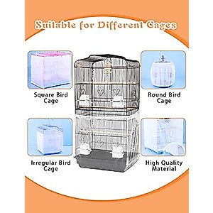 WILLBASIC Bird Cage Cover 2pcs Bird Cage Seed Catcher Nylon Bird Seed Catcher - Bird Cage Accessories for Parakeets with Bird Chewing Hanging Swing Toys