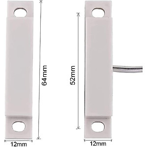 MC-32 NC Surface Mount Wired Security Window Door Contact Sensor Alarm Magnetic Reed Switch, for Home Security and Burglar Alarm Systems, Sets of 5, White