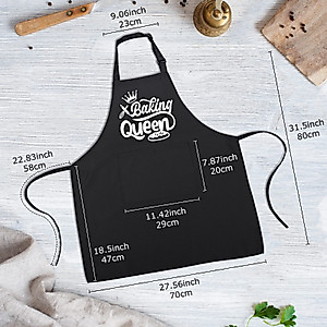 Rosaritha Aprons for Women with Pockets Funny Aprons Baking Queen, Kitchen Cooking Chef Apron Gifts for Mother's Day, Birthday, Mom Wife Grandma Girlfriend Her
