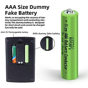 HYPERPS AAA Size Battery Placeholder Conductor Fake Dummy Battery Setup Shell(8-Pack)
