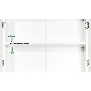 Redmon Contemporary Country Louvered Doors, White Space Saver Cabinet, Full