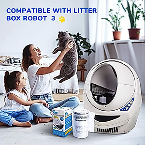 Bilibara Litter Box Liner Bag Compatible with Cat Litter Robot 3, 60 Pack - Extra Thick Waste Bags for Self-Cleaning Pet Kitty Litter Box Drawer Liners, 9-11 Gallons Home/Kitchen Trash Bags