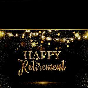 Suhelkit 3 Pack Retirement Decorations Party Supplies Tablecloth - Happy Retirement Decorations Table Cover for Men Women, Gold Black Retirement Party Decorations Table Cloth,54in x 108in