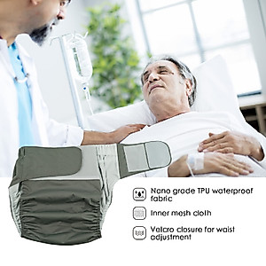 3 Pack Adult Cloth Diapers with Oversized Diaper Inserts, TPU Waterproof Nappy Reusable Washable Elderly Incontinence Care Protection Nappies Underwear for Men or Women, Waist 35.4-47.2Inches (L)