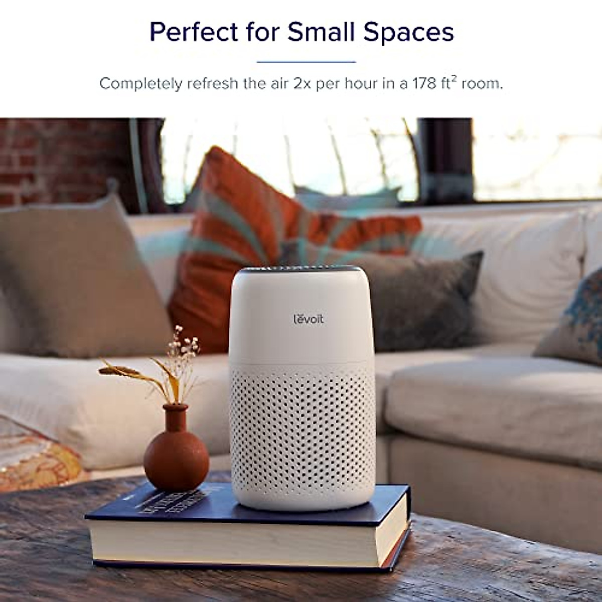 LEVOIT Air Purifiers for Bedroom Home, HEPA Filter Cleaner with Fragrance Sponge for Better Sleep, Filters Smoke, Allergies, Pet Dander, Odor, Dust, Office, Desktop, Portable, Core Mini, White