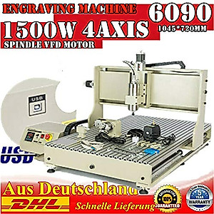 1500W USB 6090 4 Axis CNC Router Engraver Engraving Desktop 3D Engraving Drill & Milling Machine VFD PCB+ RC Wood Metal Steel Miller Cutter USA Stock