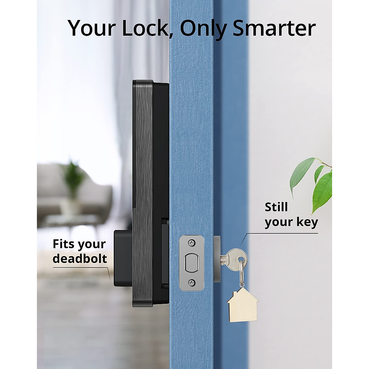 eufy Security Retrofit Smart Lock E110+Wireless Keypad, Keyless Entry Door Lock Replacement, Built-in Wi-Fi, Remote Control, in-App History and Scheduled Access, Fits Your Existing Deadbolt, IP65