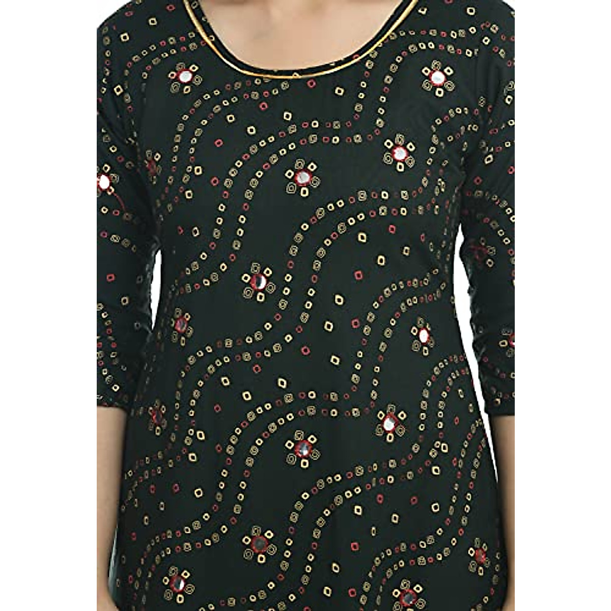 AnjuShree Choice Women Indian Tunic Tops rayon Kurti Dark Green
