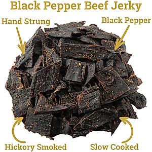 Lone Star Black Pepper Beef Jerky - 8 oz Resealable Bag - Classic Handcrafted Flavor - Made in the USA