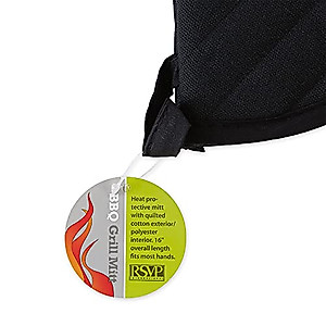 RSVP International Barbeque Grilling Collection Heat Resistant Gloves, 17.7", Fleece Lined, Suede Leather