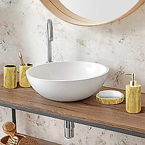 Blue Donuts 4 Pcs Ceramic Bath Set - Gold