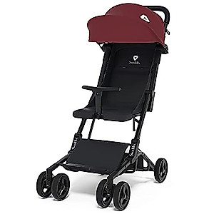 ShaHa Lightweight Stroller – Baby Travel Stroller for Toddlers – Foldable Compact Stroller for Travel, Airplane Stroller has Swivel Front Wheels, 1-Step Brake, Sun Canopy and Reclining Backrest Red