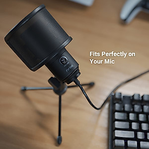 FIFINE USB Computer Microphone for Recording YouTube Video Voice Over Vocals for Mac & PC, Condenser Mic with Pop Filter (K669L+U1)