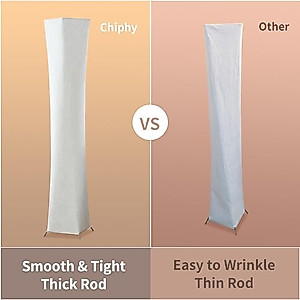 chiphy Floor Lamp, Dimmable 61" Tall Standing Lamp, 3 Levels Adjustable Brightness 12Wx2 LED Bulbs, Column Floor Light w/White Fabric Shade, Home Decor for Living Room, Bedroom, Kids Room