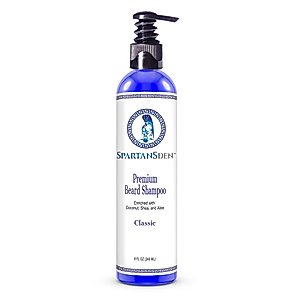 Sale | Spartans Den Premium Beard Shampoo 8oz | Best Beard Wash to Fight Dandruff & Itchiness, Soften, Cleanse, & Promote Beard Growth | Classic Scent