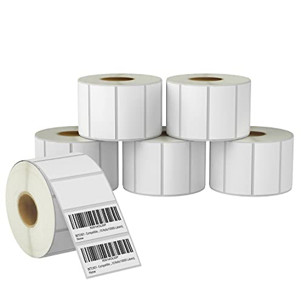 BETCKEY - 2" x 1" (51 mm x 25 mm) UPC Barcode & Address Labels Compatible with Zebra & Rollo Label Printer,Premium Adhesive & Perforated [6 Rolls, 7800 Labels]