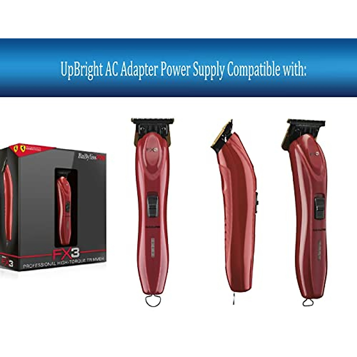 UpBright AC/DC Adapter Compatible with BaByliss PRO FXX3T FX3 FX 3 Collection Professional High-Torque Cordless Hair Trimmer BabylissPro DSA-12PF09-12FUS 120100 (R) 12V Power Supply Battery Charger