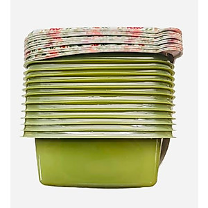 Core Essentials Food Storage Containers, 33.8 oz/1 L, Set of 24 Pieces (MUSHROOMS)