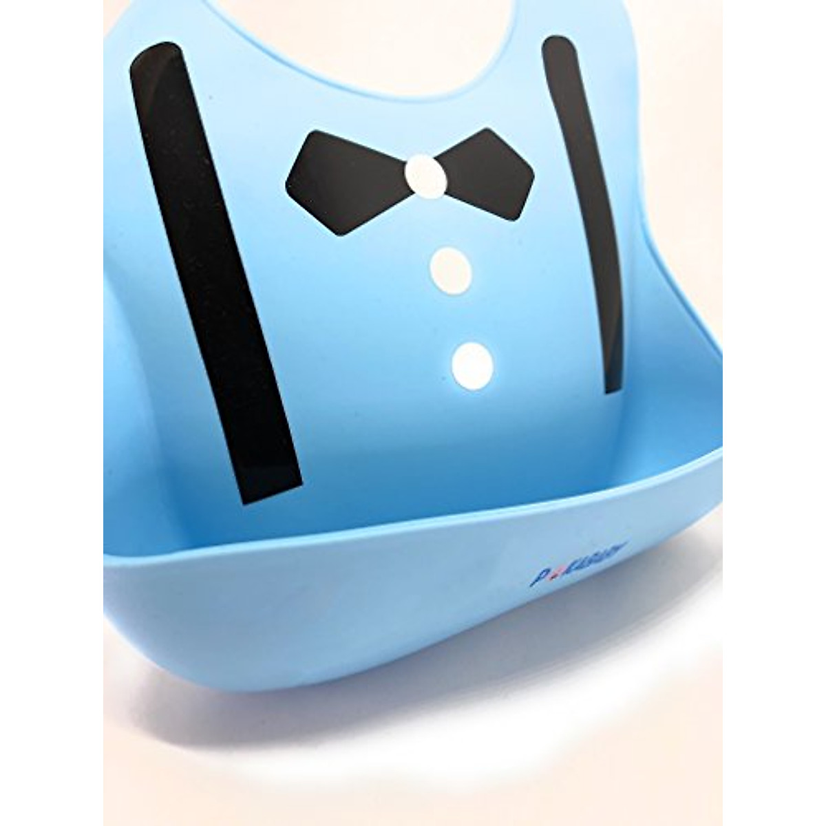 Waterproof Bibs for Toddlers - Silicone Bib –Fits Up to 6 Years Old (Blue Suit)