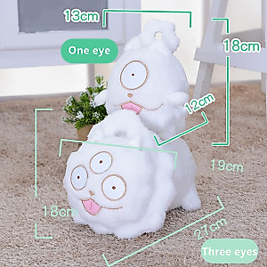 ZCPACE Anime Land of The Lustrous Plush Toy Stuffed Houseki No Kuni Pillow Phosphophyllite Diamond Dog Inu Shiro Cosplay Toys (7.08'', Three Eyes)
