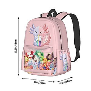 Qunan Axolotl Backpack Bookbag bag 3d Casual Light Weight Backpack For Girls Boys Teens, Black
