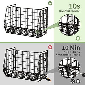 GGIU Wire Fruit Basket for Kitchen Storage: Hanging Fruit Basket for Kitchen Stackable Counter Basket for Vegetable Produce - Counter Potato and Onion Storage for Pantry 3 Pack