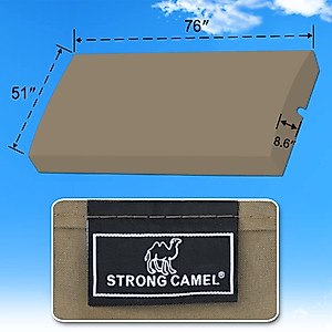 Strong Camel 76" x 51" Replacement Canopy Top Cover for Swing Seat 3 Seater Sizes Garden Hammock Porch Patio with Ball Bungees