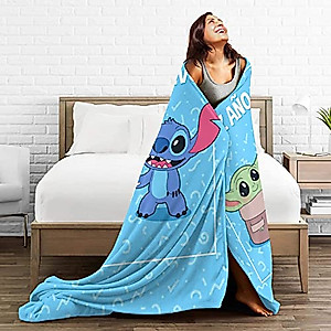 Cartoon Blanket Ultra Soft Flannel Throw Blankets for Travelling Living Room Couch Sofa Bedroom Decor Giftsa 50"x40"