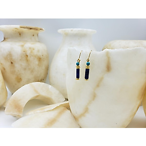 Egyptian Lapis and Turquoise Earrings