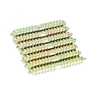 20pcs M5 40mm Dowel Screw Iron Double Ended Screw Zinc Plating Self-Tapping Thread Screw Wood to Wood Dowel Screw Connecting Wood