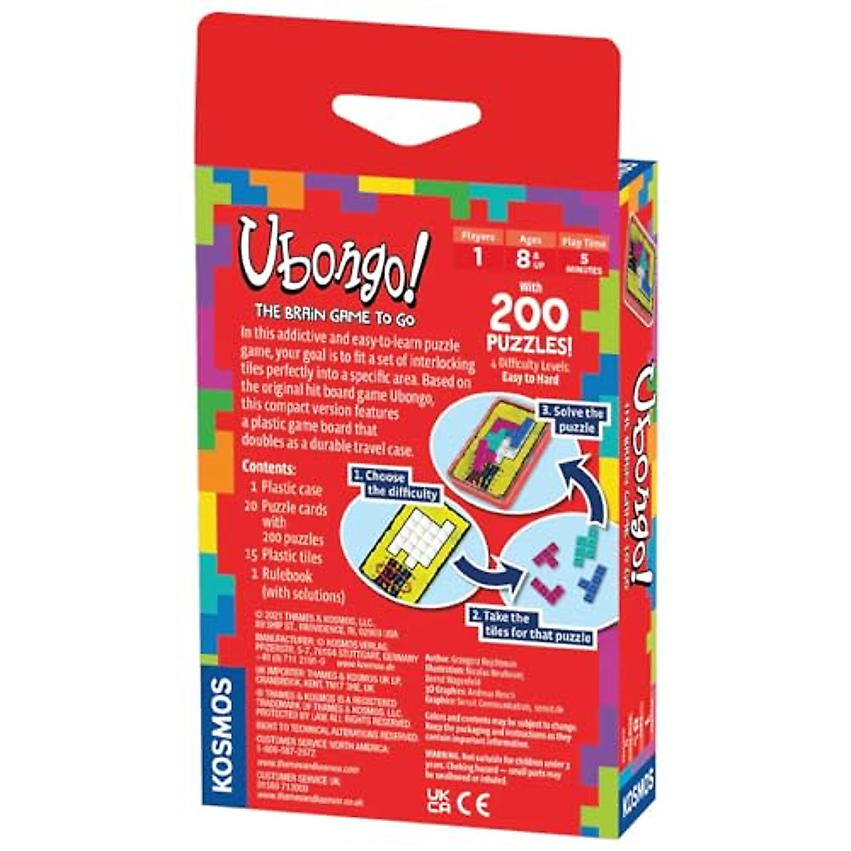 Ubongo The Brain Game to Go | Thames & Kosmos | Fast-Paced, Addictive, and Easy-to-Learn | Convenient Self Contained Carrying Case | Solo Geometric Puzzle Game | for Ages 8 and Up