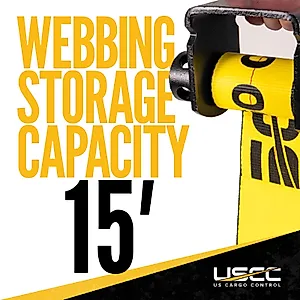 US Cargo Control Low Profile Sliding Winch for Flatbed Trailer (5-Pack), 4 Inch Winch Holds Up 15 Feet of 4 Inch Webbing, Tie-Down Winch Fits Sliding C Winch Track, 5,500 LBS Working Load Limit