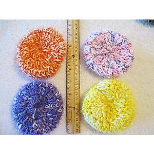 Crocheted Dish Scrubbers, Scrubbies - Set of 4 - various colors