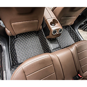 Muchkey car Floor Mats fit for 95% Custom Style Luxury Leather All Weather Protection Floor Liners Full car Floor Mats red