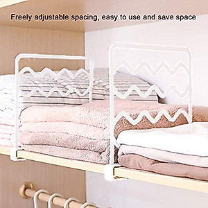 Messar 4 PCS Plastic Shelf Dividers for Closets, Plastic Closet Dividers White Shelf Separators Perfect for Clothes Organizer and Bedroom Kitchen Cabinets Shelf Storage and Organization (4 Pcs)