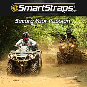 SmartStraps 6â€™ Ratchet Straps, 4 Pack â€” Standard Duty Retractable Tie-Down Straps â€” 1,500lb Break Strength, 500lb Safe Work Load â€” Haul ATVs, Lawn Tractors and Other Small Equipment