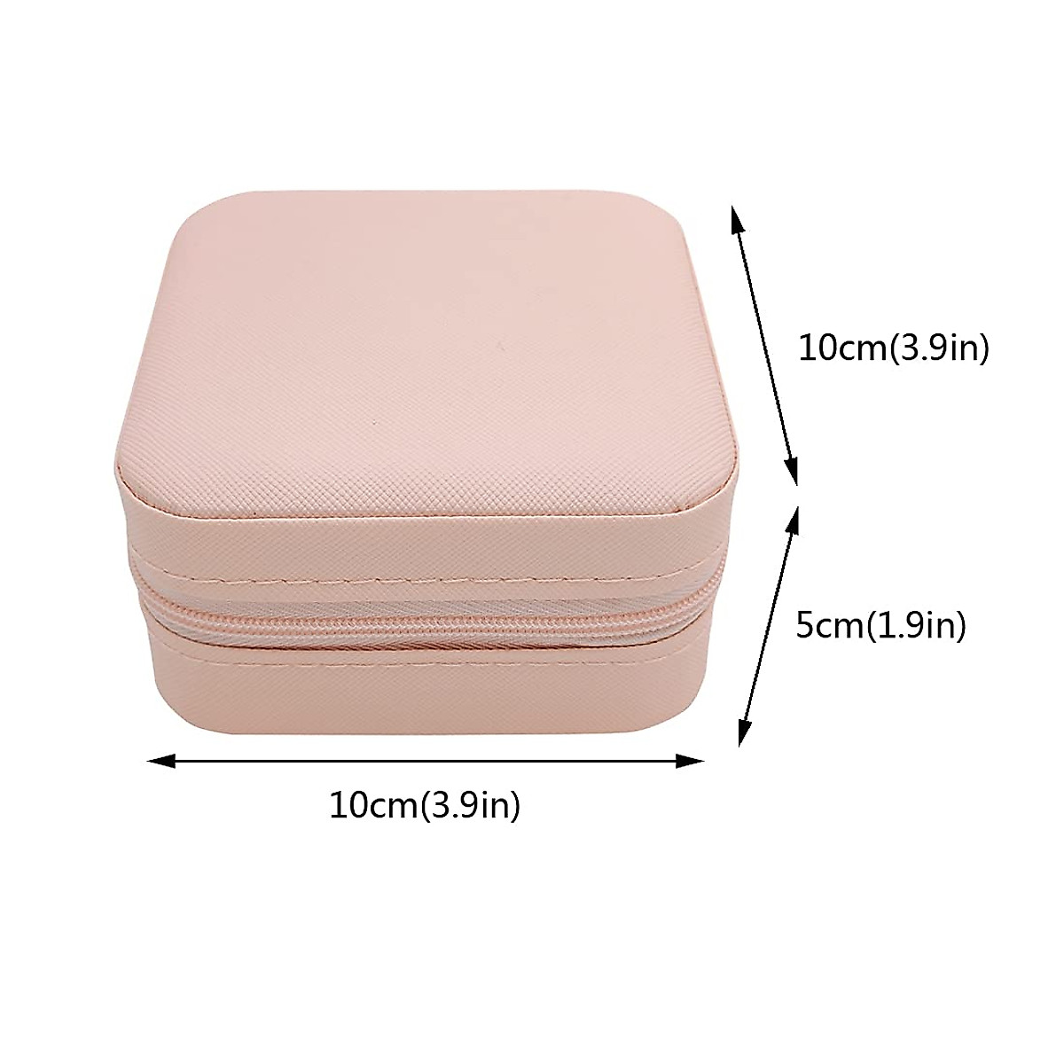 TRODANCE Mini Jewelry Case, Small Travel Jewelry Organizer, Portable Jewelry Box Mini Storage Organizer Display Box For Rings Earrings Necklaces (Pink-4)