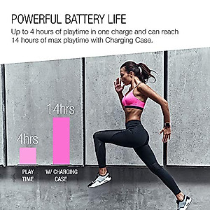 Purity True Wireless Earbuds with Immersive Sound, Bluetooth 5.0 Earphones in-Ear with Charging Case Stereo Calls/Built-in Microphones/IPX5 Sweatproof/Pumping Bass for Sports, Workout, Gym - Pink