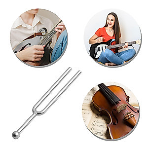 uxcell Metal Tuning Fork - 523 Hz Guitar Tuning Fork for Stress Relaxation, C Tone Musical Instruments Fork for Violin Piano Tuner Sound Device, Silver