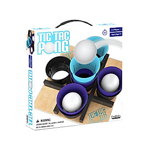 Buffalo Games - Tic Tac Pong - Indoor/Outdoor Dexterity Game - Competative Tic Tac Toe - Great Family Game Night Addtion - Ages 7 and Up