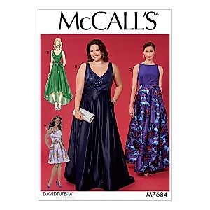 McCall's Patterns Misses/Women's Sleeveless Dresses with Neckline and Hem Variations