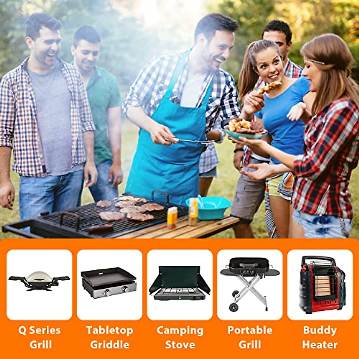 Ximoon F273704 Propane Hose Compatible with Mr. Heater Big Buddy Series Hose Assembly for Many Indoor/Outdoor Portable Propane Appliances, 10-ft